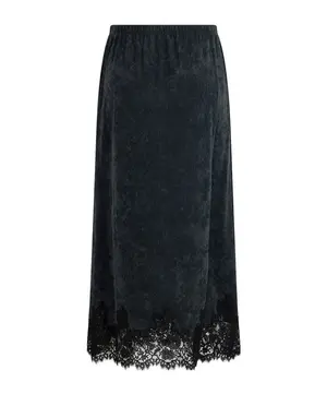 Alberta Ferretti Lace Trim Maxi Skirt