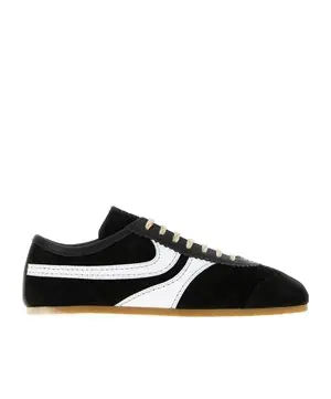 Dries Van Noten Suede And Leather Panel Sneakers - Black