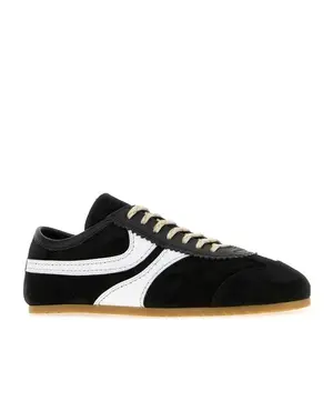 Dries Van Noten Suede And Leather Panel Sneakers - Black