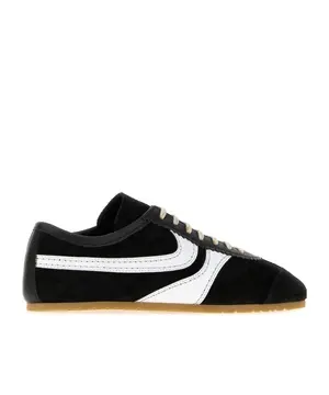 Dries Van Noten Suede And Leather Panel Sneakers - Black