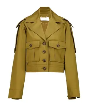 Zimmermann Luna Drill Cropped Cargo Jacket - Brown