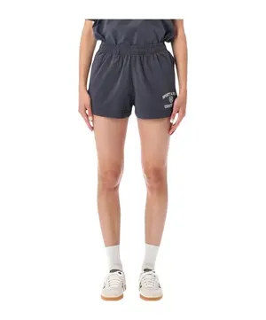 SPORTY  RICH Sporty Rich Varsity Logo Shorts - Carbon Choco