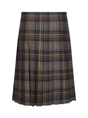 Etro Pleated Short Skirt In Stretch Wool With Check Motif