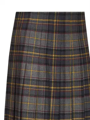 Etro Pleated Short Skirt In Stretch Wool With Check Motif