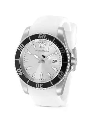 TECHNOMARINE Manta 42mm Watch With -tone Dial And White Silicone Strap - Silver