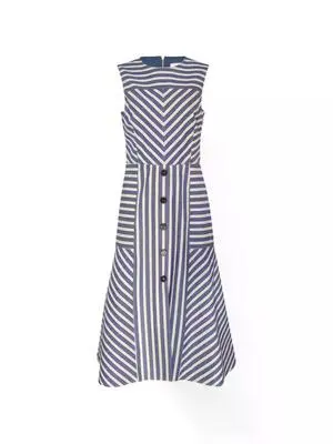 Carolina Herrera Striped Button-detail Midi Dress