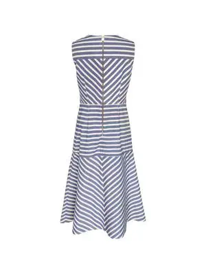 Carolina Herrera Striped Button-detail Midi Dress