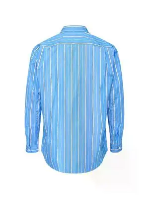 Comme Des Garçons Patchwork Striped Shirt - Blue