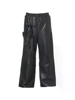 DOUBLET Basketball Shoe Pocket Leather Trousers - Black