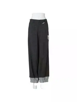 Mihara Yasuhiro Mix Layered Houndstooth Pants - Grey