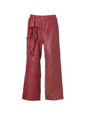 DOUBLET Basketball Shoe Pocket Leather Trousers - Red