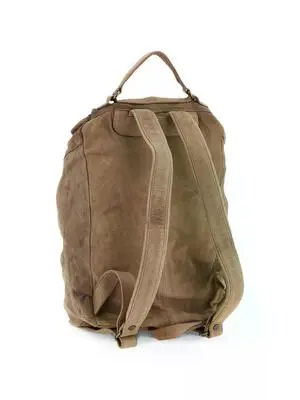 GIORGIO BRATO Wrinkled Effect Leather Backpack Bag - Brown