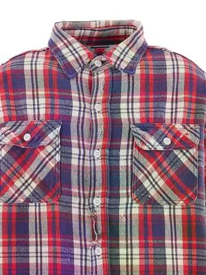 SAINT MXXXXXX Check-pattern Distressed Shirt