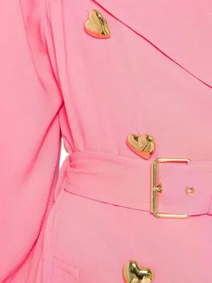 Moschino 2000s Heart-button Belted Overcoat