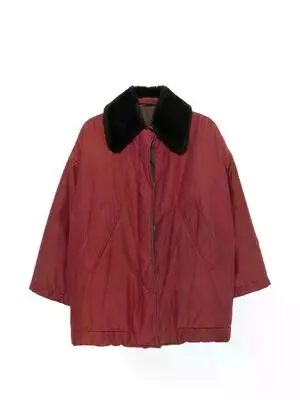 ROMEO GIGLI 1990s Faux-fur Collar Coat - Red