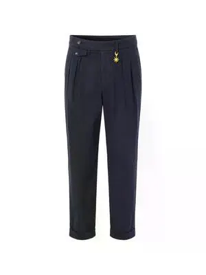 MANUEL RITZ Pleated Turn-up Trousers - Blue