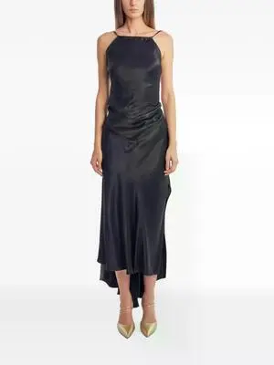 IRINA SCHROTTER Leyla Backless Asymmetric Midi Dress