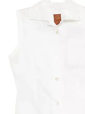 ROMEO GIGLI 2000s Sleeveless Embroidered Shirt