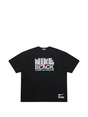 Comme Des Garçons X Nike Logo-print Cotton T-shirt - Black
