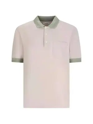 LARDINI Contrast-trim Chest-pocket Polo Shirt - Pink