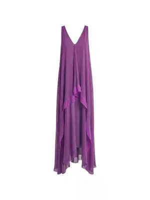IRINA SCHROTTER Liko Layered Handkerchief-hem Maxi Dress - Purple