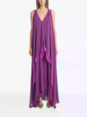 IRINA SCHROTTER Layered Chiffon Maxi Dress