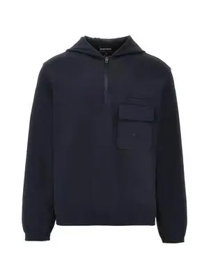 Emporio Armani Quarter-zip Pocket Hoodie - Blue