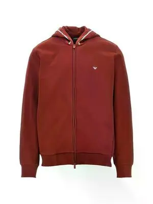 EA7 Zip-up Logo-patch Hoodie - Red