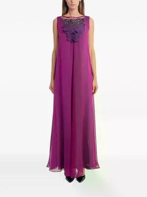 IRINA SCHROTTER Ruffled Sequin-embellished Maxi Dress
