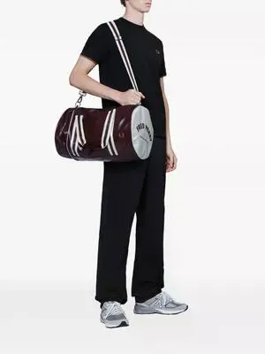 Fred Perry Logo Print Barrel Bag - Red