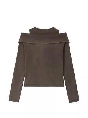 MUSIUM DIV. Cold-shoulder Ribbed Top