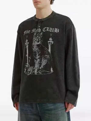 FIVE CM Graphic-print Waffle-knit T-shirt