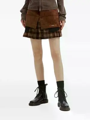 MUSIUM DIV. Layered Check-print Mini Shorts