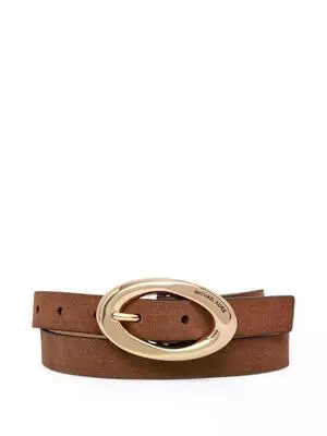 Michael Kors Oval-buckle Suede Belt - Brown