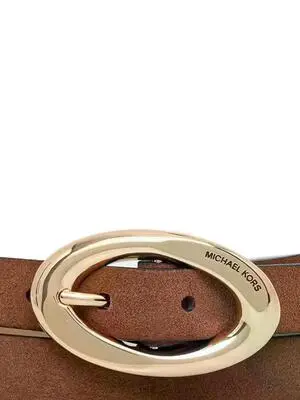 Michael Kors Suede Oval Buckle Belt - Brown