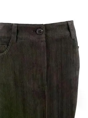 D.exterior Corduroy Front-slit Midi Skirt