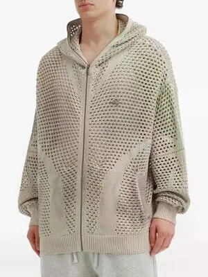 FIVE CM Open-knit Zip-up Hoodie