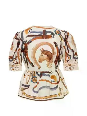 Farm Rio Puff Sleeve V-neck Blouse