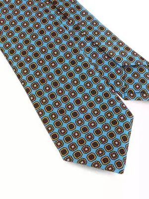 Kiton Geometric-print Silk Tie