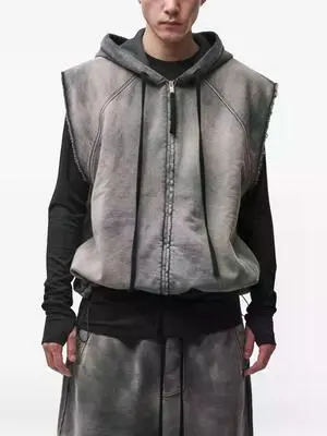 THOM KROM Stone-wash Hooded Vest
