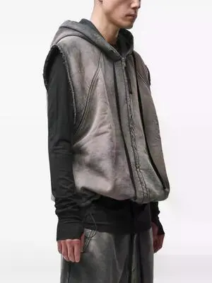 THOM KROM Stone-wash Hooded Vest