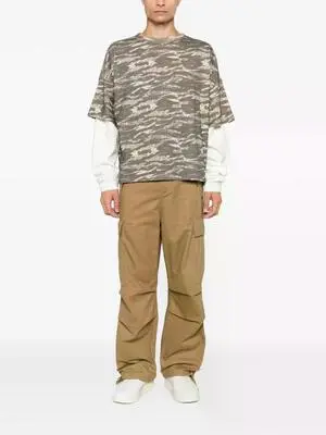 Rhude Camouflage-print Layered-sleeve T-shirt - Green