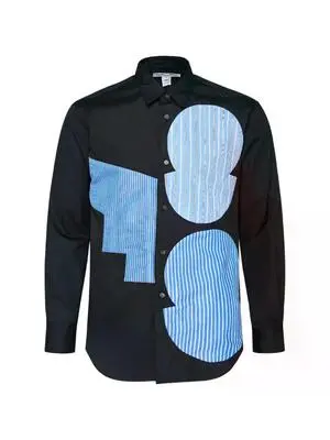 Comme Des Garçons Patchwork Striped-print Shirt