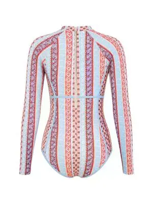 Rip Curl Coastal Instinct Graphic-print Long-sleeve Swimsuit