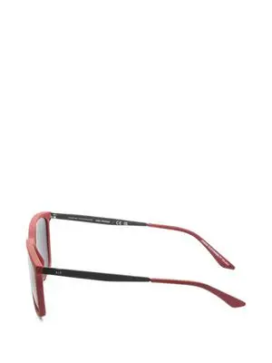 Armani Exchange Matte Square-frame Sunglasses - Red