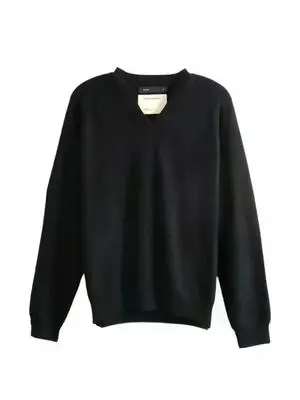 Frenckenberger V-neck Long-sleeve Sweater - Black