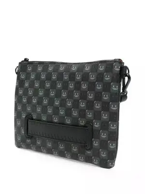 SPRAYGROUND Shark Mouth Checkered Clutch Bag - Black