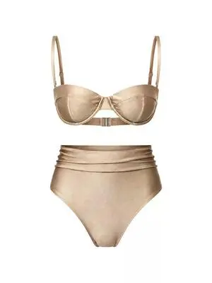 Simkhai Metallic-finish Underwired Bikini