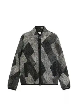 Moncler Argyle Check Zip-up Jacket - Grey
