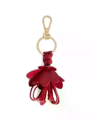 COCCINELLE Floral-shaped Leather Bag Charm - Red
